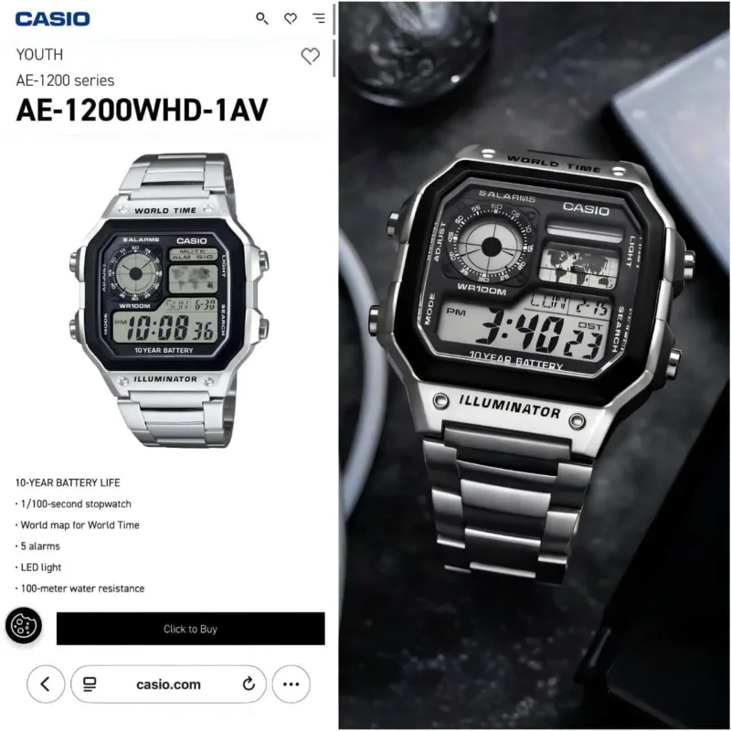 Buy Casio Royale AE-1200WHD-1AV | Get COD And Free Shipping